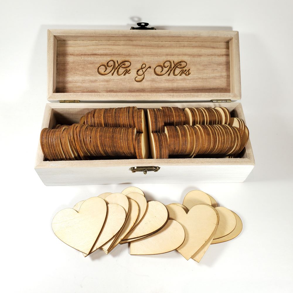 Wooden Rustic Wedding Wish Box Guest Book Alternative Drop in Heart Box ...