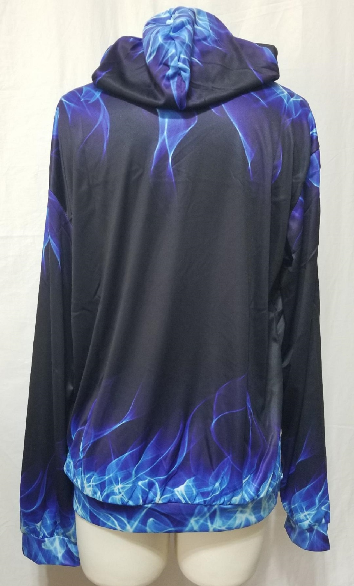 UNISEX FIRE FLAME PATTERN KANGAROO POCKET LONG SLEEVE HOODIE-MEDIUM ...