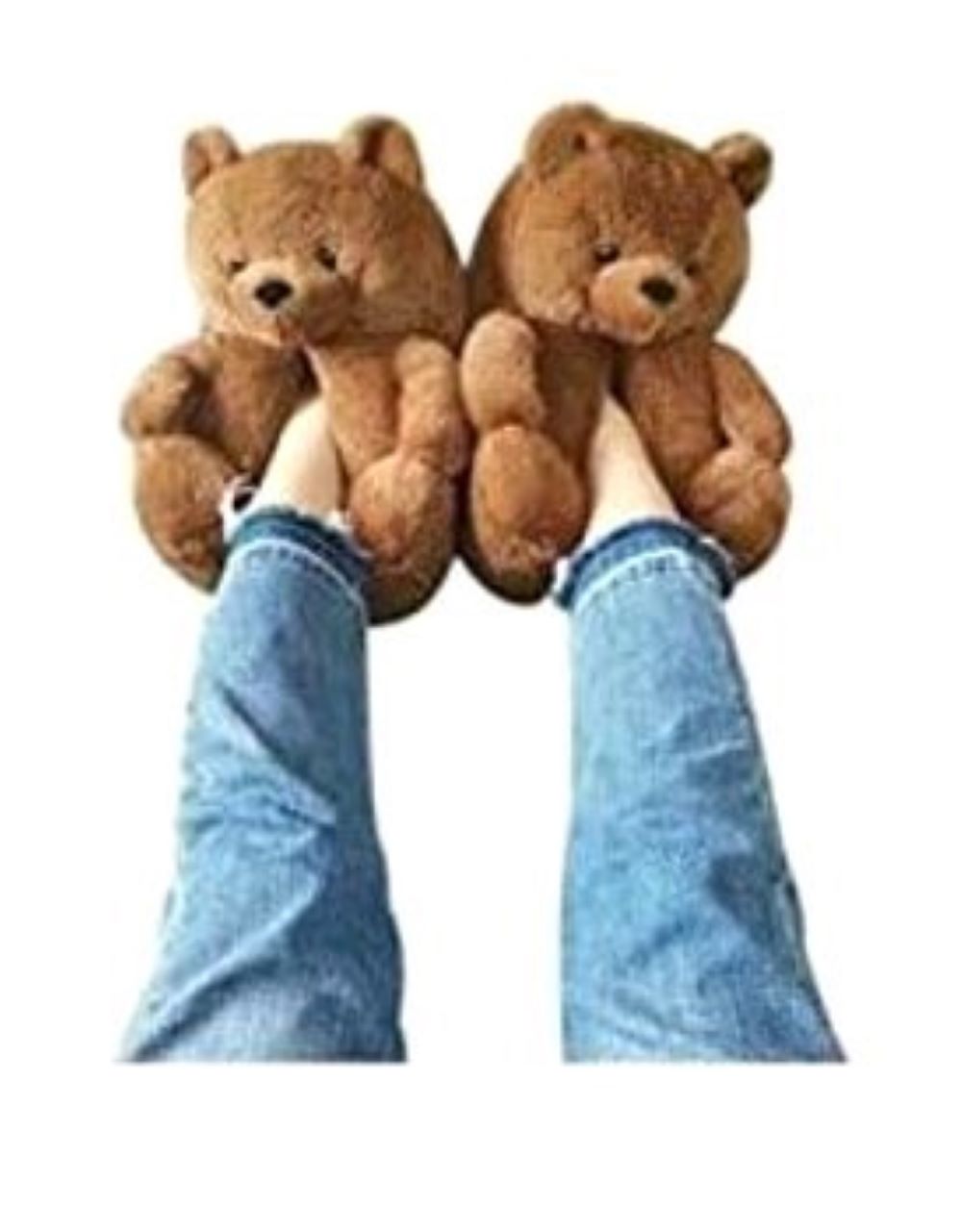 Women Plush Teddy Bear Slippers Red Size 6/7 | Property Room