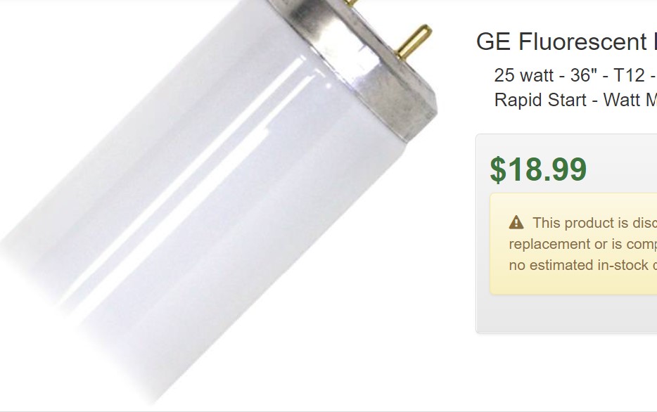 GE Fluorescent Light Bulb (80080) 25 watt - 36" - T12 - Medium Bi-Pin ...