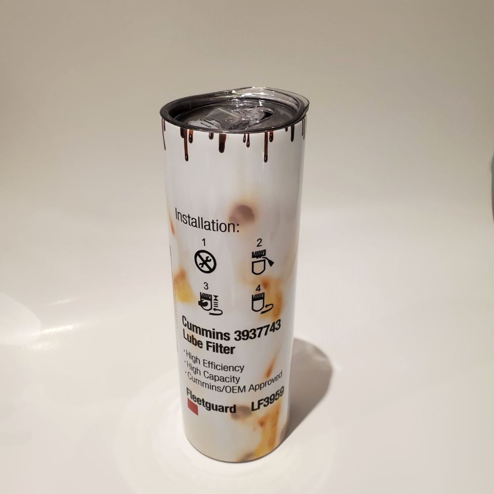 Cummings Oil Lube Filter Fleetguard 3937743 Tumbler Drinking Cup ...