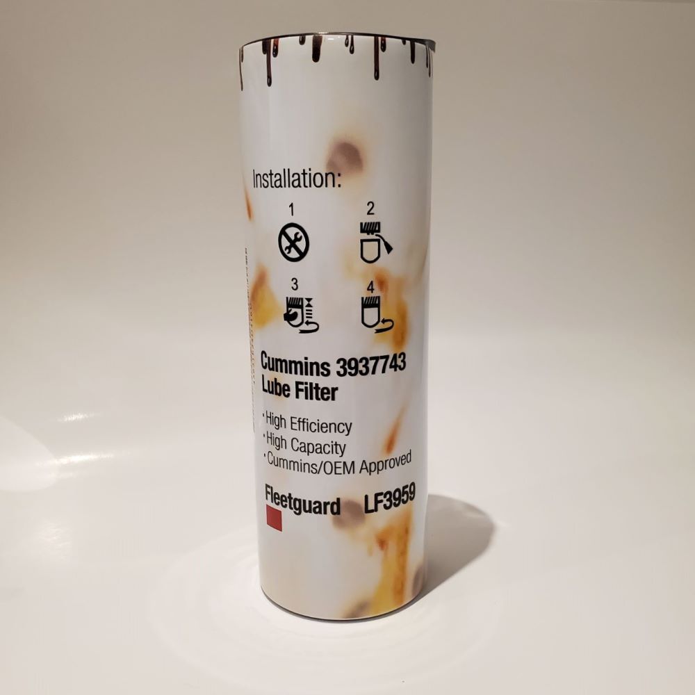 Cummings Oil Lube Filter Fleetguard 3937743 Tumbler Drinking Cup ...