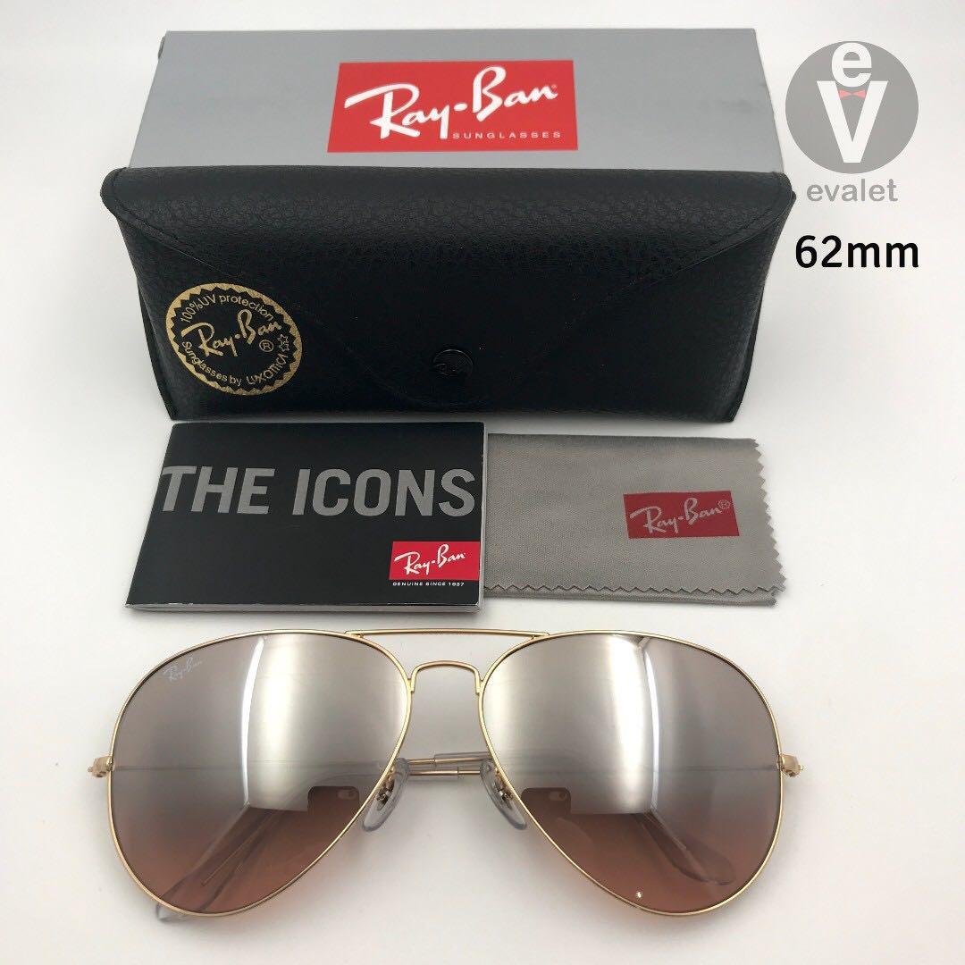 Rayban Aviator Sunglasses - 3026 - Gold Frame/ Brown Lens with Case ...