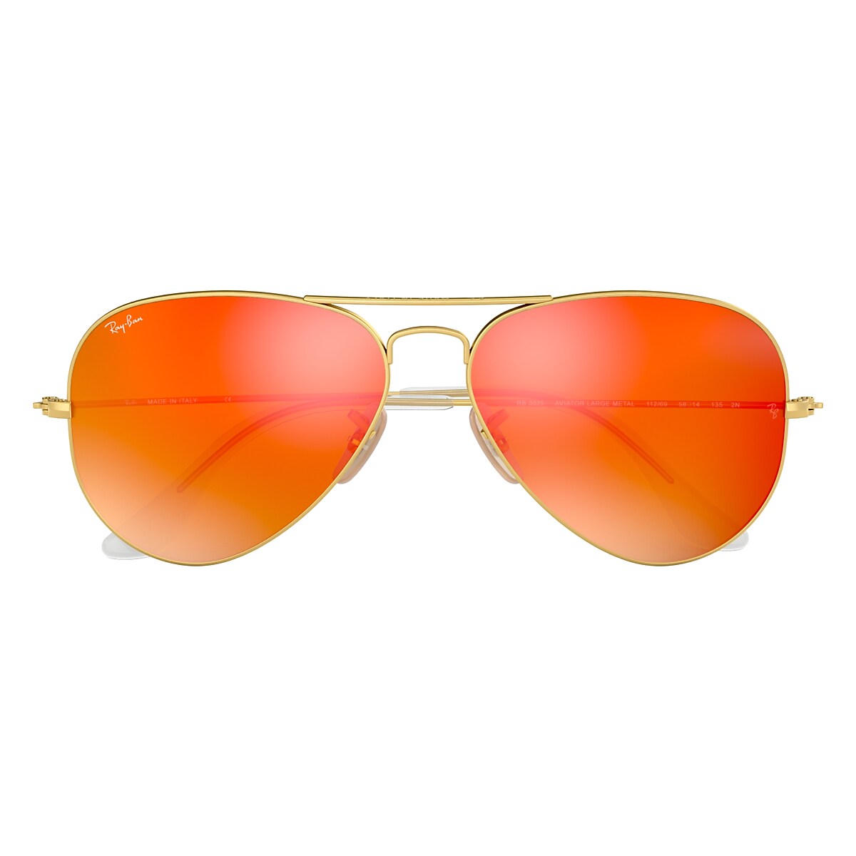 Rayban Aviator Sunglasses - 3026 - Gold Frame/ Orange Mirror Lens ...
