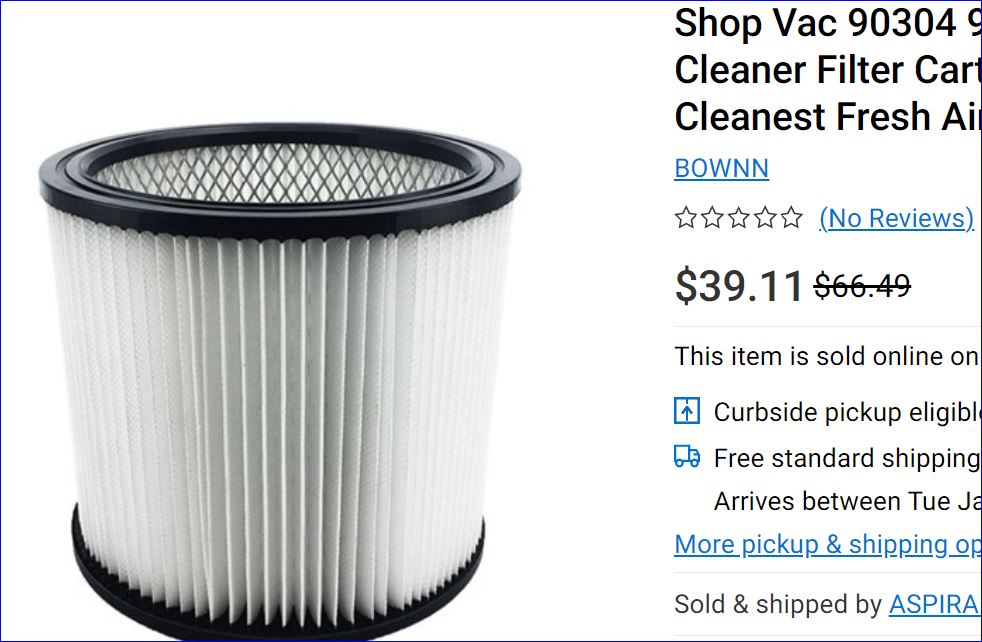 Shop-Vac Filters 2 Pieces Model 90304 | Property Room