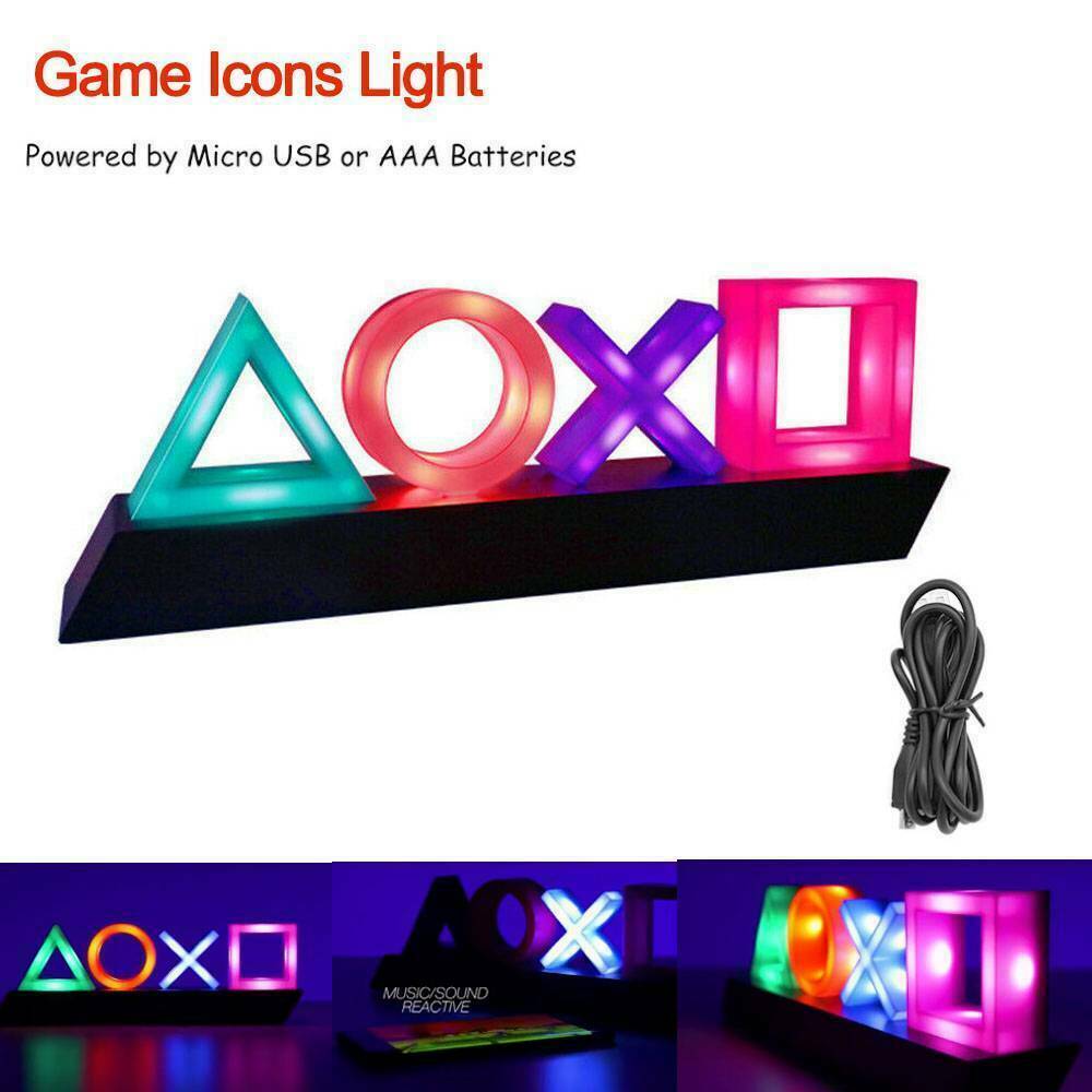 Game Icon Light Voice Control Atmosphere Neon Ornament Sign LED Lamp ...