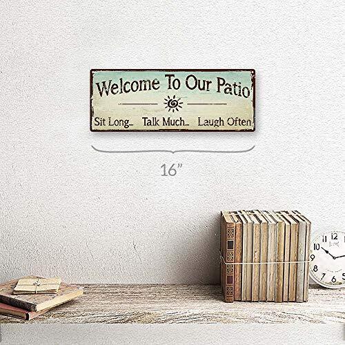 Welcome to Our Patio 6 in. x 16 in. Metal Sign Indoor and Outdoor ...