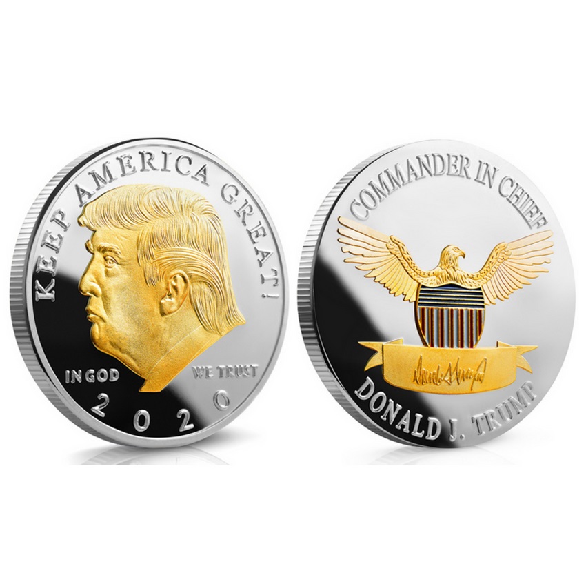 2020 Donald Trump Silver Gold US President Eagle Coin Keep American ...