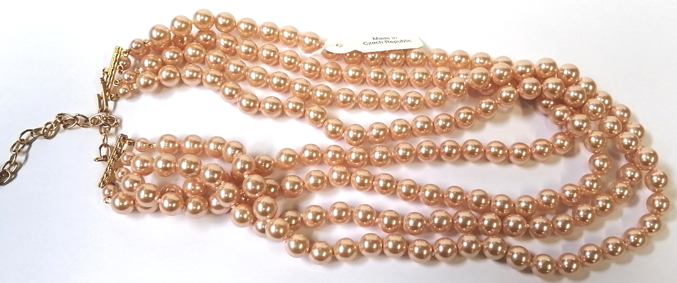 PEARL NECKLACE - LIGHT ROSE COLOR PEARLS FROM CZECH REPUBLIC | Property ...