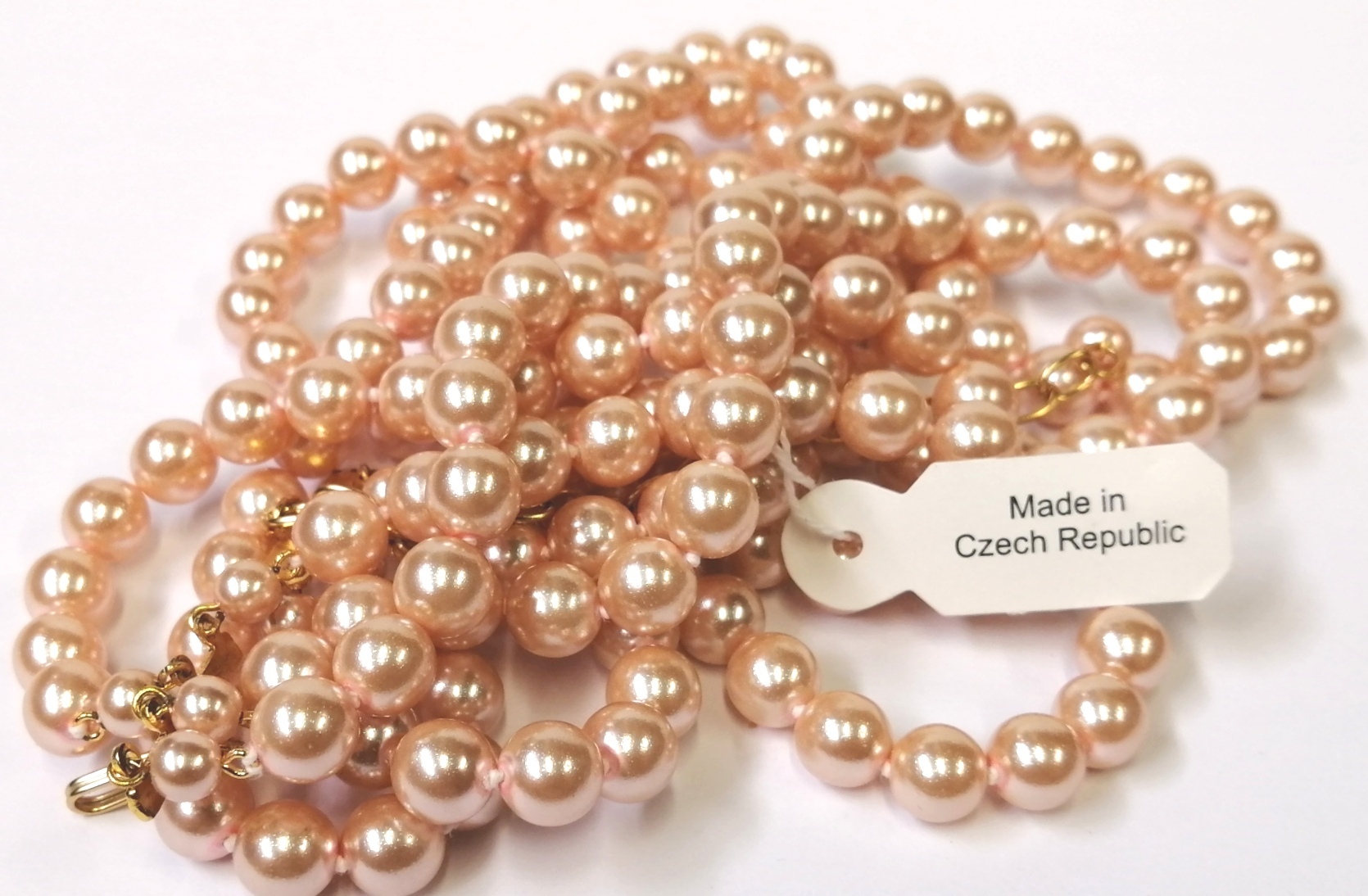 PEARL NECKLACE - LIGHT ROSE COLOR PEARLS FROM CZECH REPUBLIC | Property ...