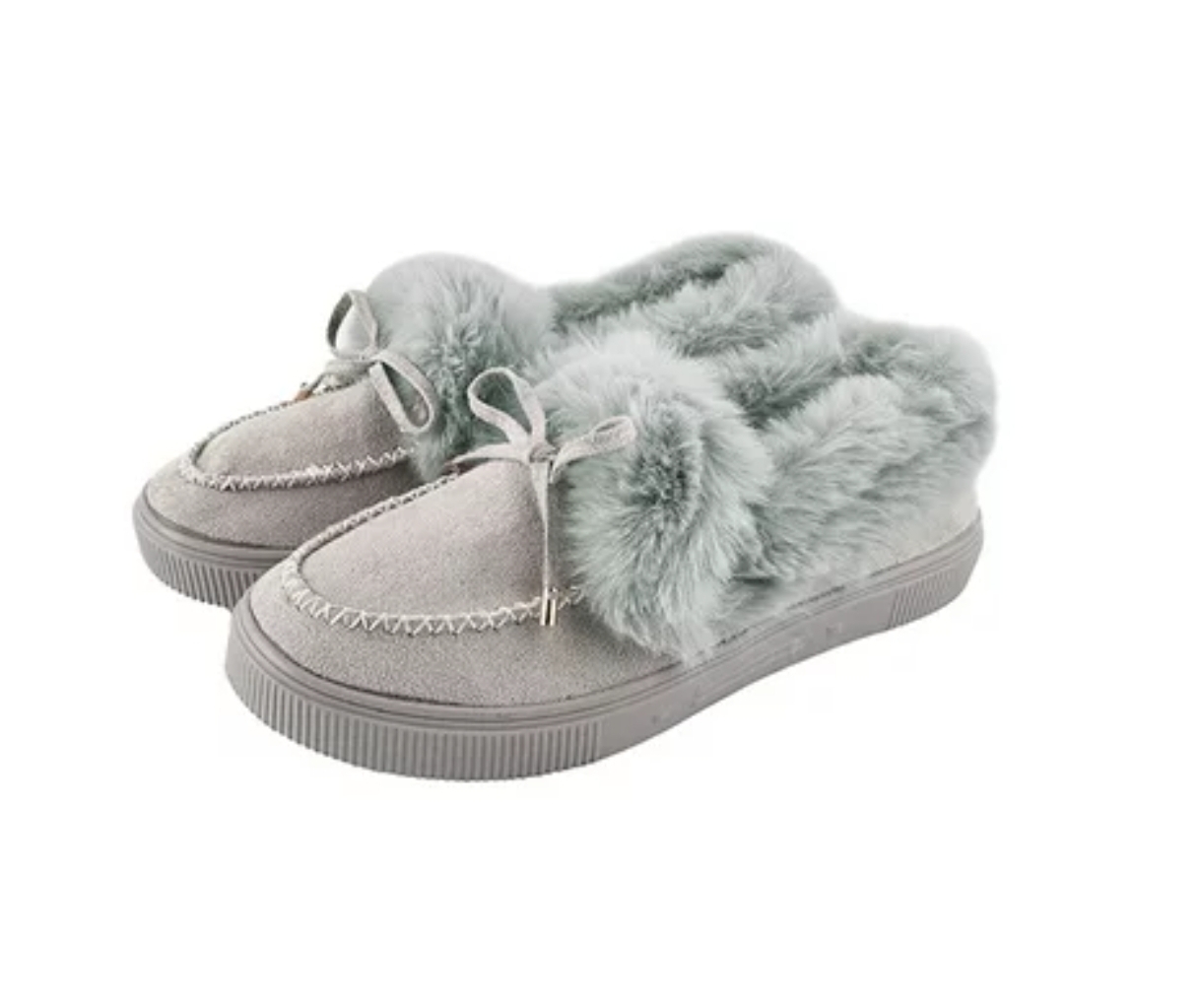 New, Women Fur Faux Flat Shoe, Size 8.5 | Property Room