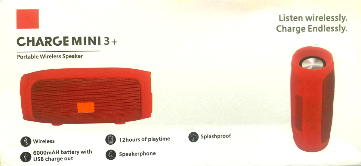 Charge Mini 3+ Popular Style Portable Bluetooth Speaker Wireless Orange ...