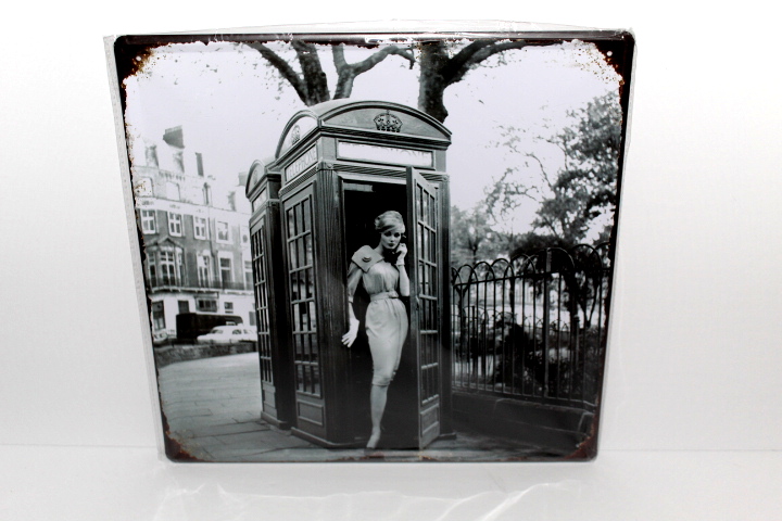 Vintage Looking Black & White England Metal Sign | Property Room