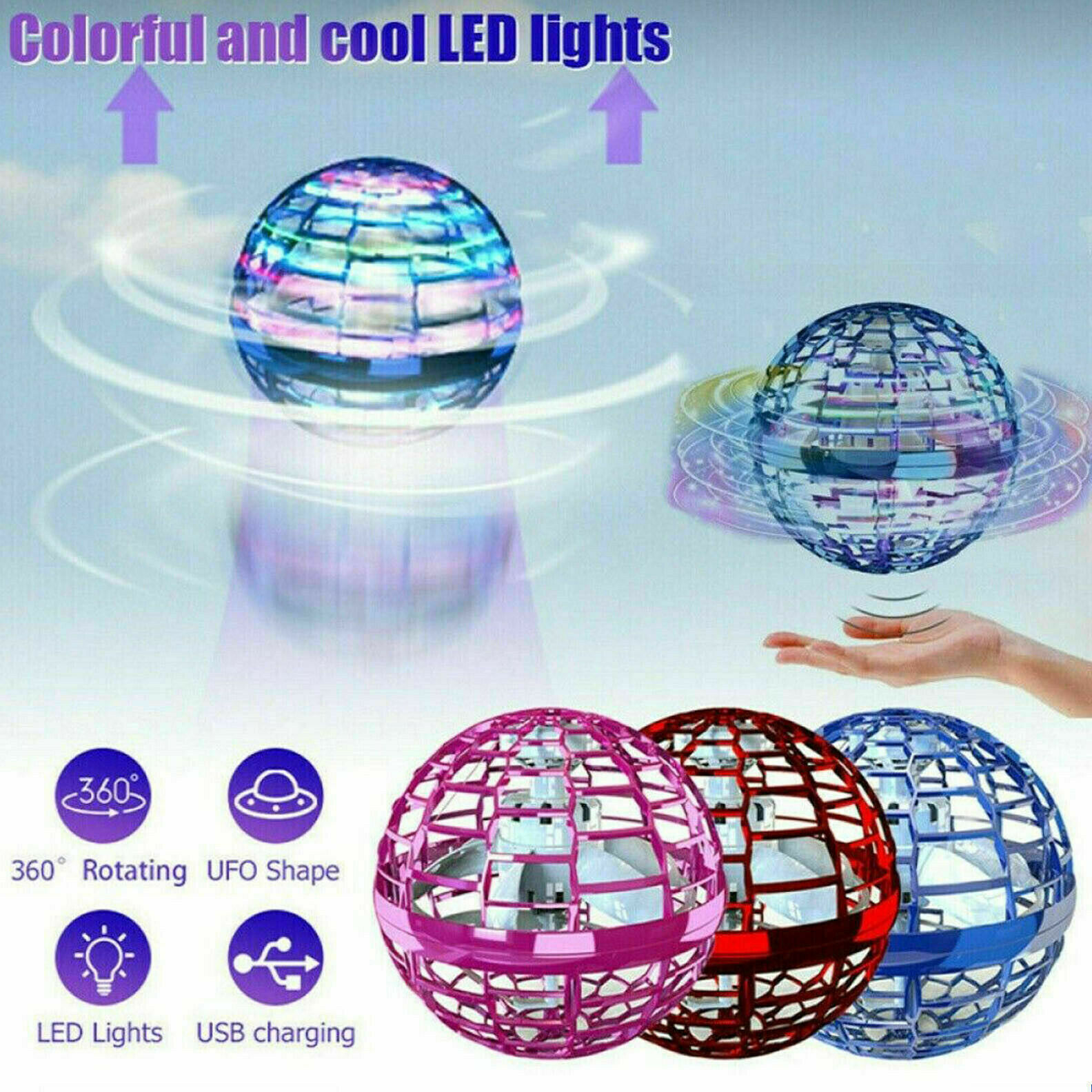 Pro Flying Toy Boomerang Spinner Ball Tricks Hand Operated Drone ...