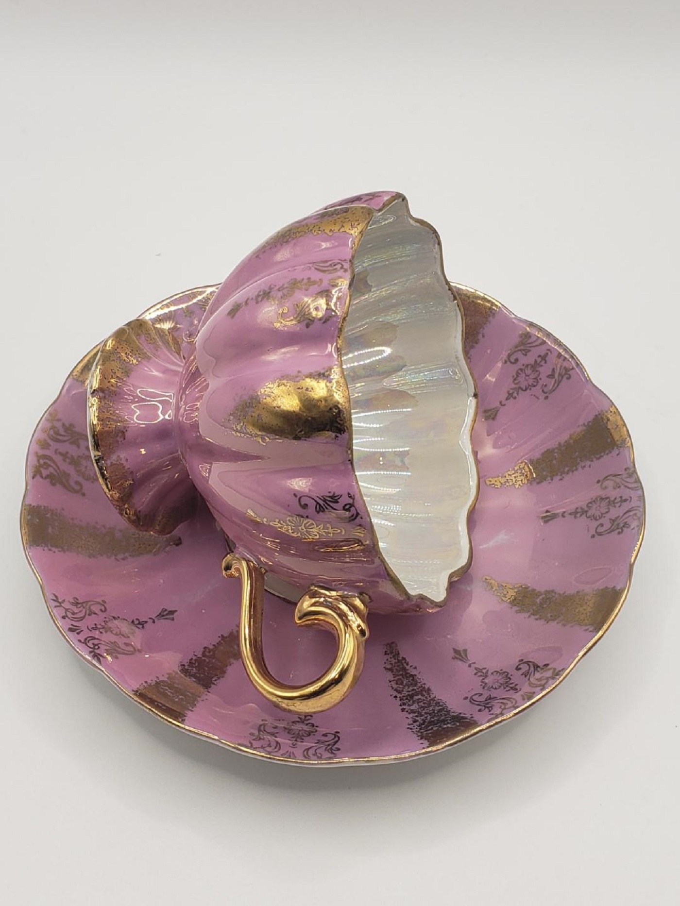 VTG Shafford Japan Bone China Pink and Gold Teacup and Saucer Set ...
