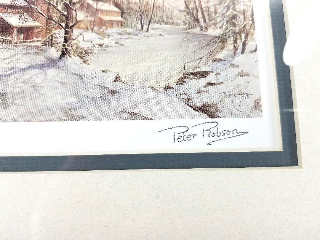 Peter Robson Framed Water Color - The Miller's Team | Property Room