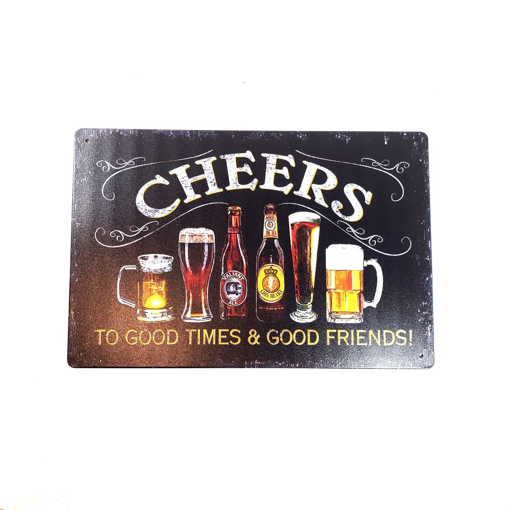 Cheers To Good Times & Good Friends! Metal Sign 8" x 12" | Property Room