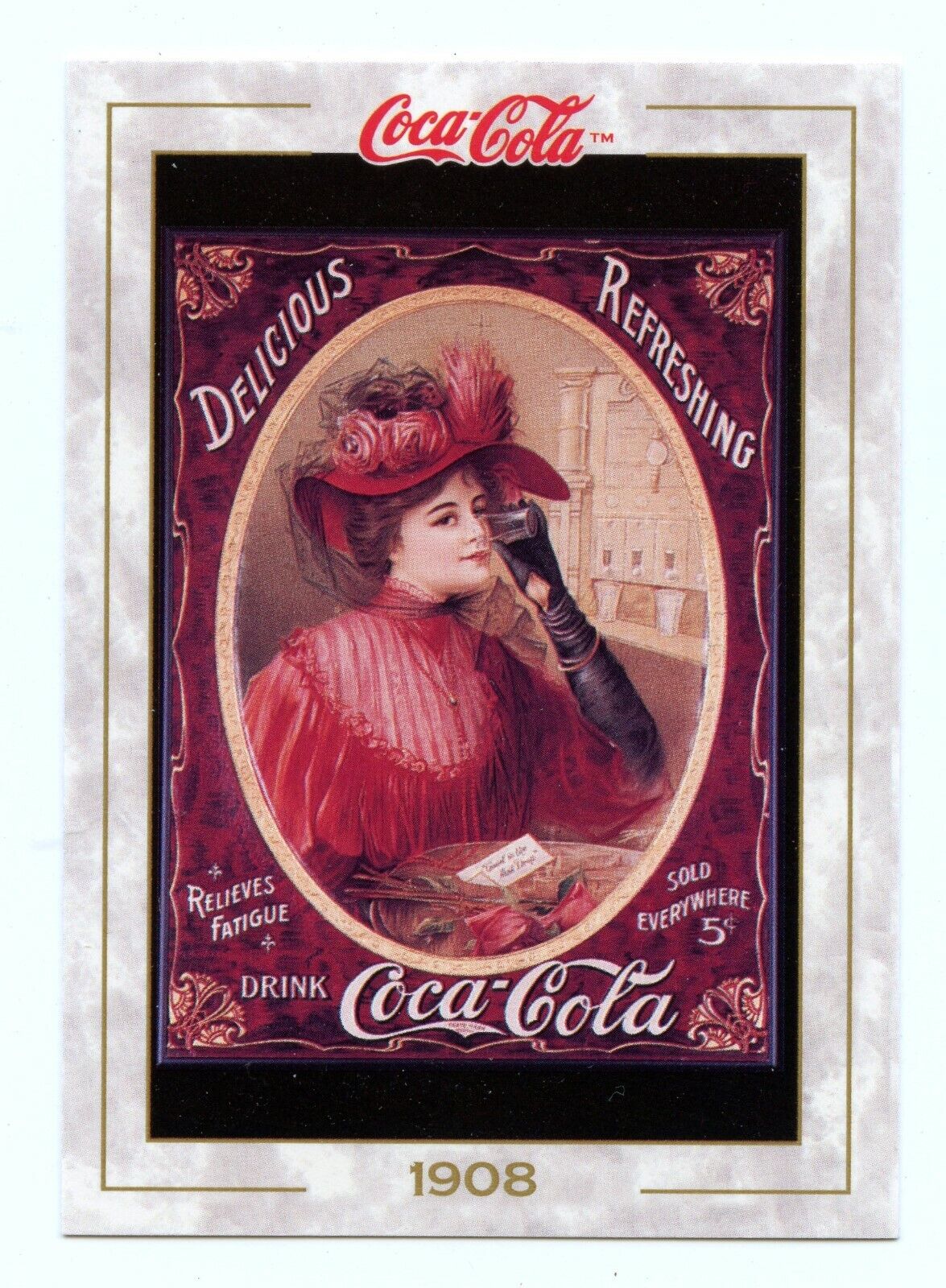 1993 Coca-Cola Trading Card #12 Billboard Poster Girl Ad 1908 ...