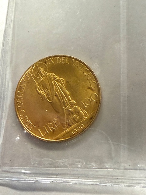 Vatican Gold Coin 1929 100L MS63 | Property Room