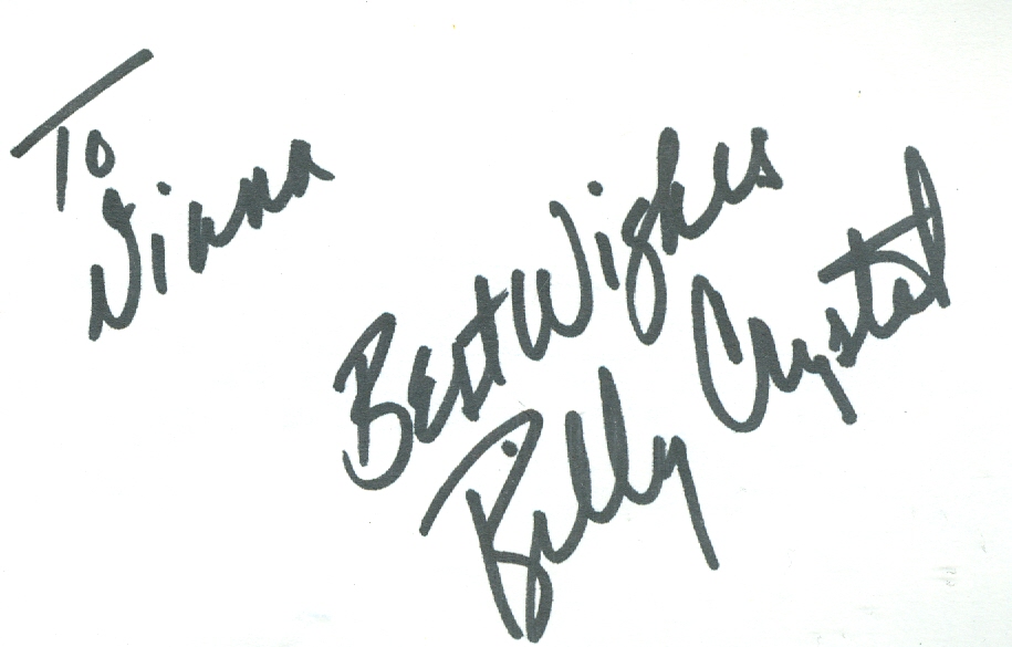 Billy Crystal Actor When Harry Met Sally Signed Autographed 3x5 Index ...
