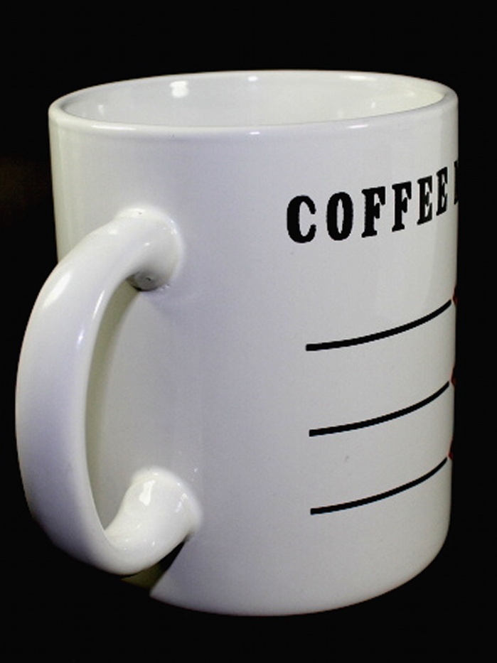 Large Ceramic Coffee Meter Mug With Handle | Property Room
