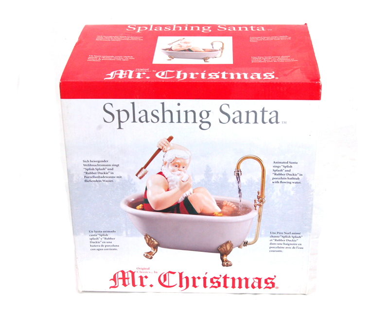 New - Collectible Singing Santa in Ceramic Tub - Musical Fountaie ...