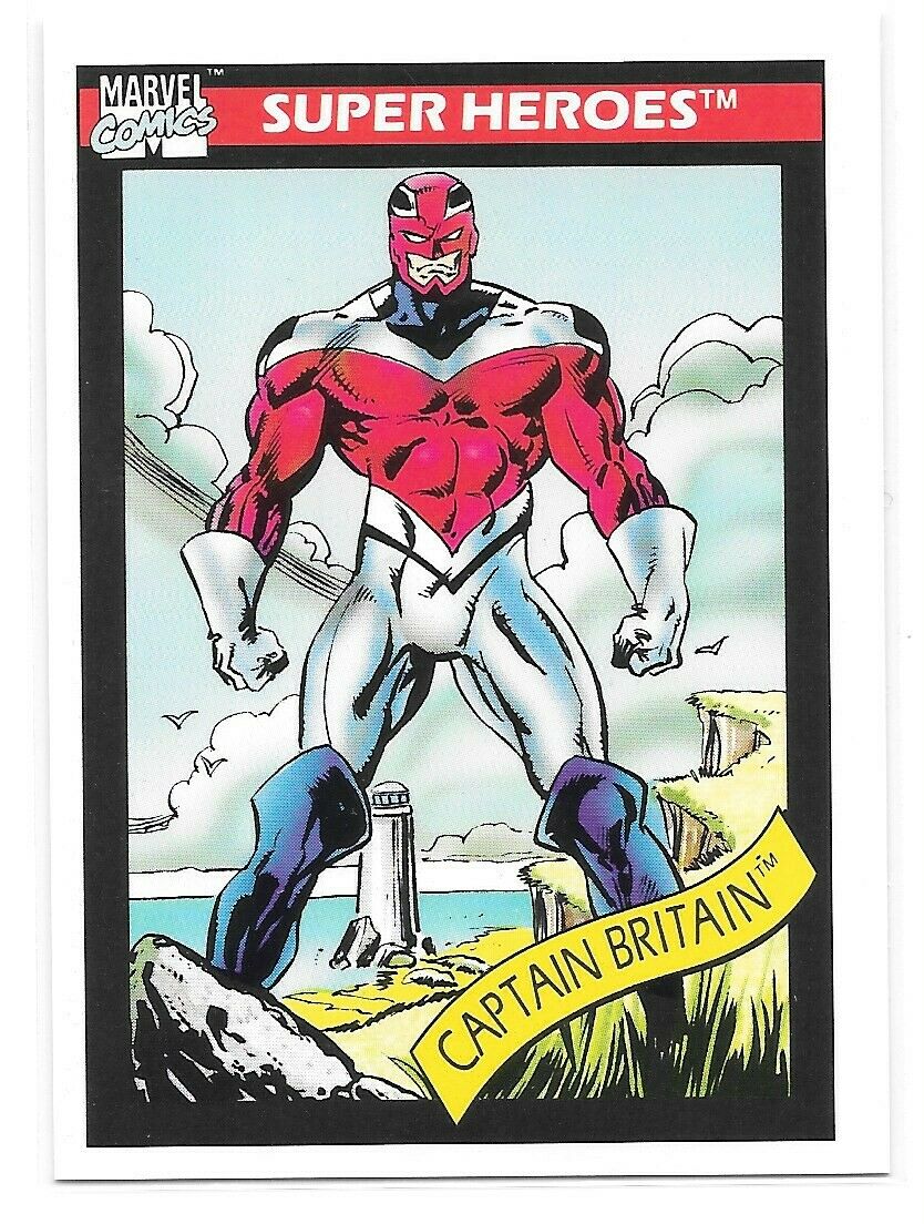 1990 Marvel Super Heroes Trading Card Series 1 Impel - Captain Britain ...