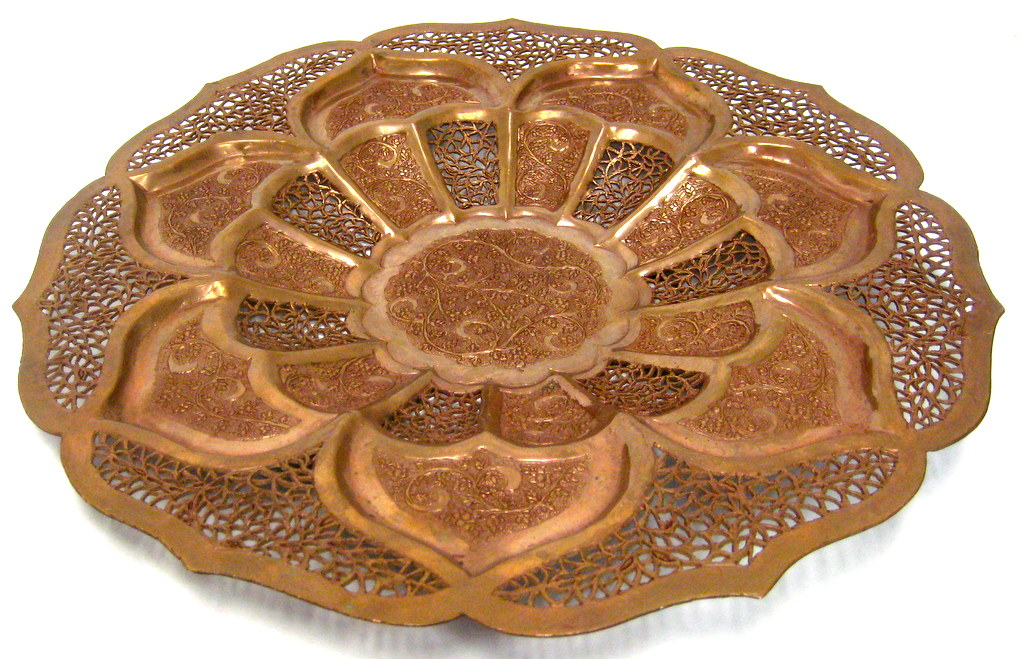 Mid Eastern Filigree Solid Copper Wall Plate | Property Room