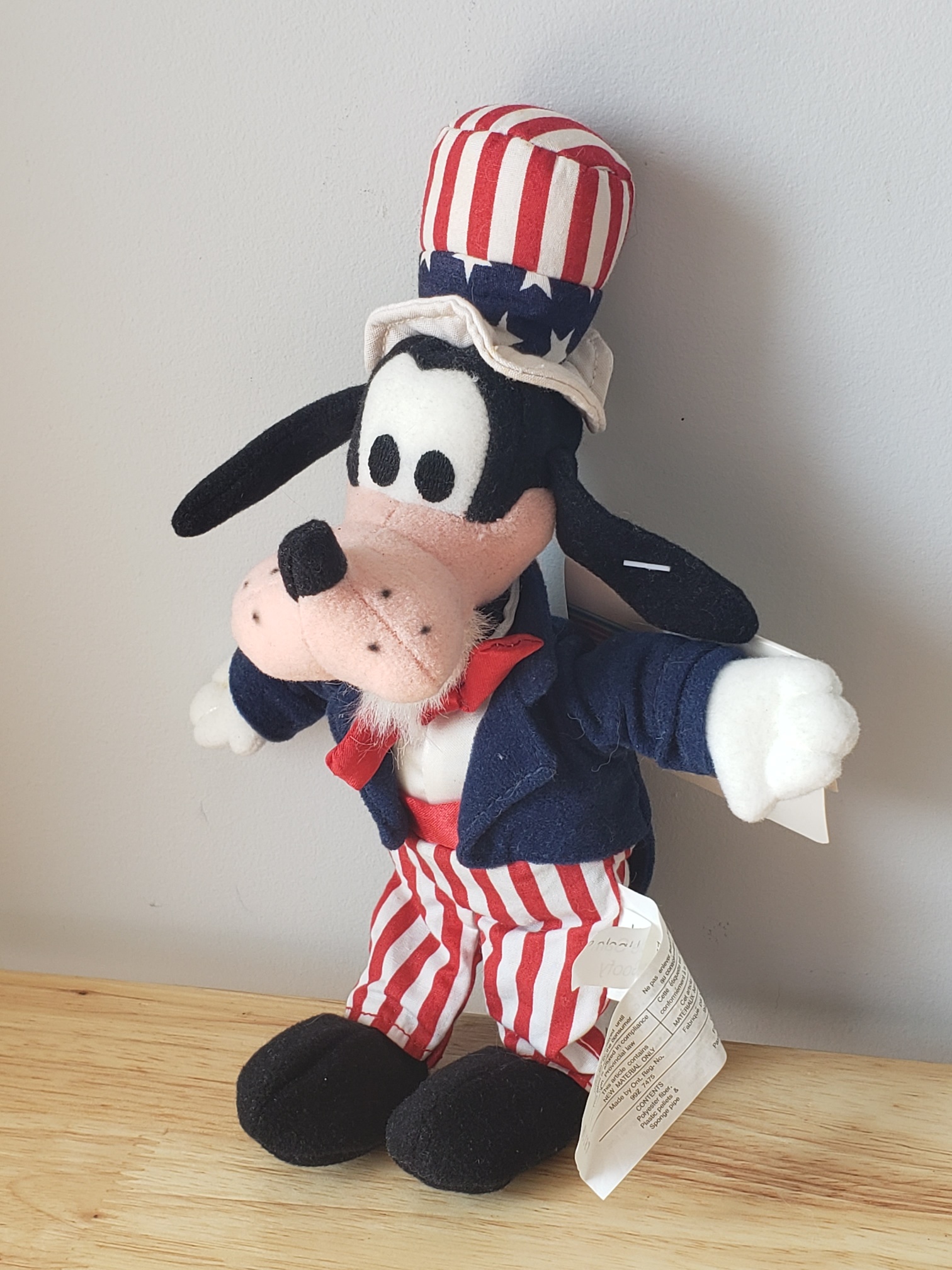 VTG Uncle Sam Patriotic Goofy Plush Bean Bag 10" Tall | Property Room