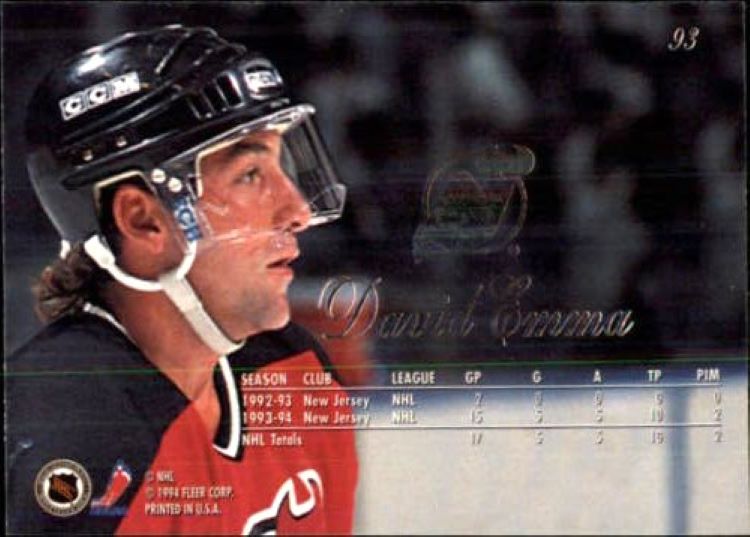 1994-95 Flair Devils Hockey Card #93 David Emma | Property Room