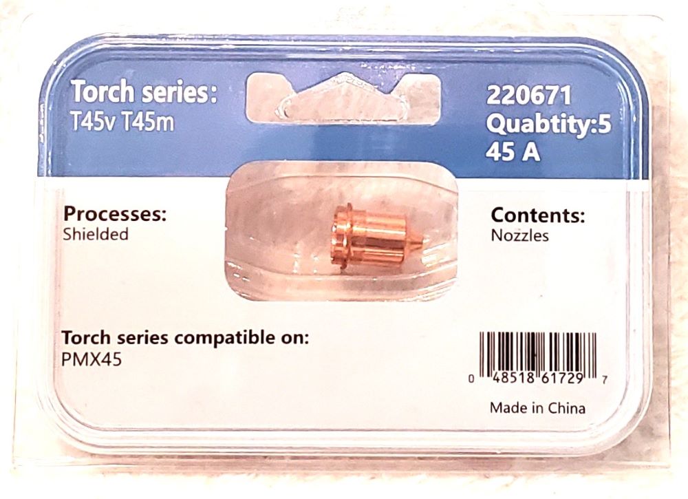 5 PC Hypertherm PM45 45 Amp Nozzle 220671 | Property Room