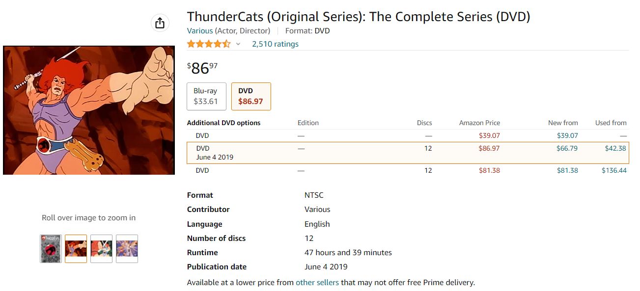 ThunderCats (Original Series): The Complete Series (DVD) | Property Room