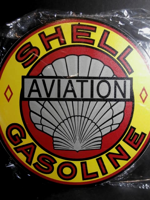 Shell Aviation Gasoline Round Metal Sign | Property Room