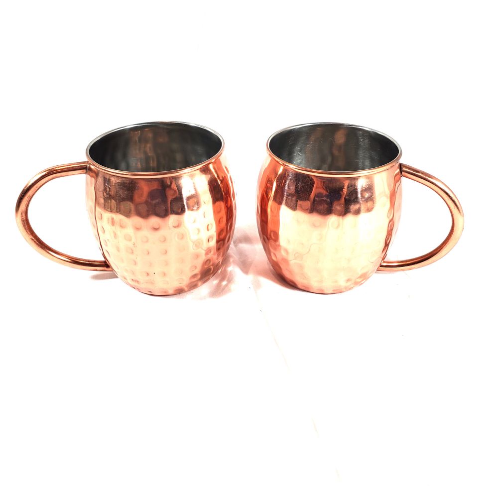 Two Hand Hammered Copper Mugs With Handles | Property Room
