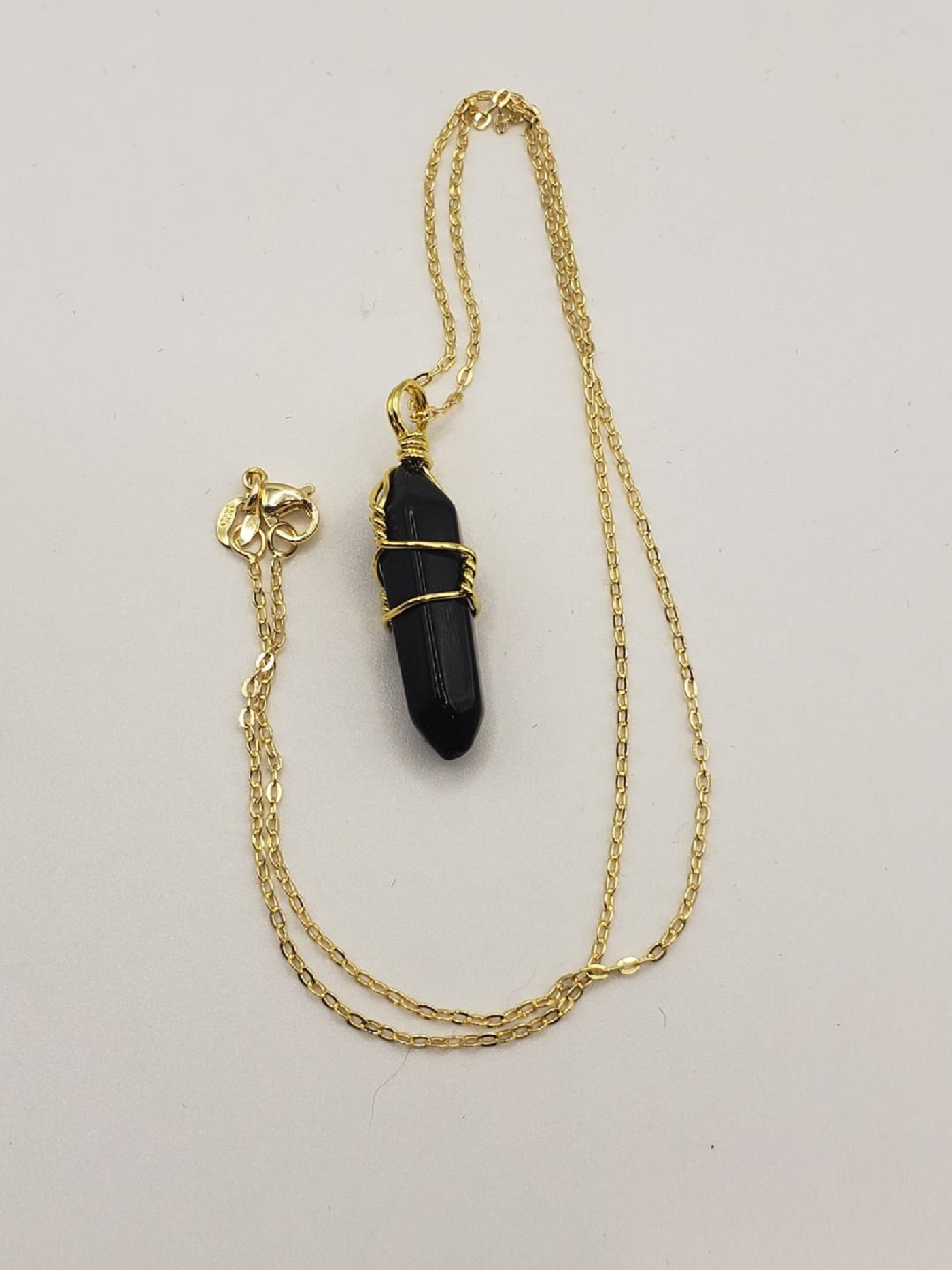 Wire Wrapped Black Obsidian Pendulum Pendant Necklace | Property Room