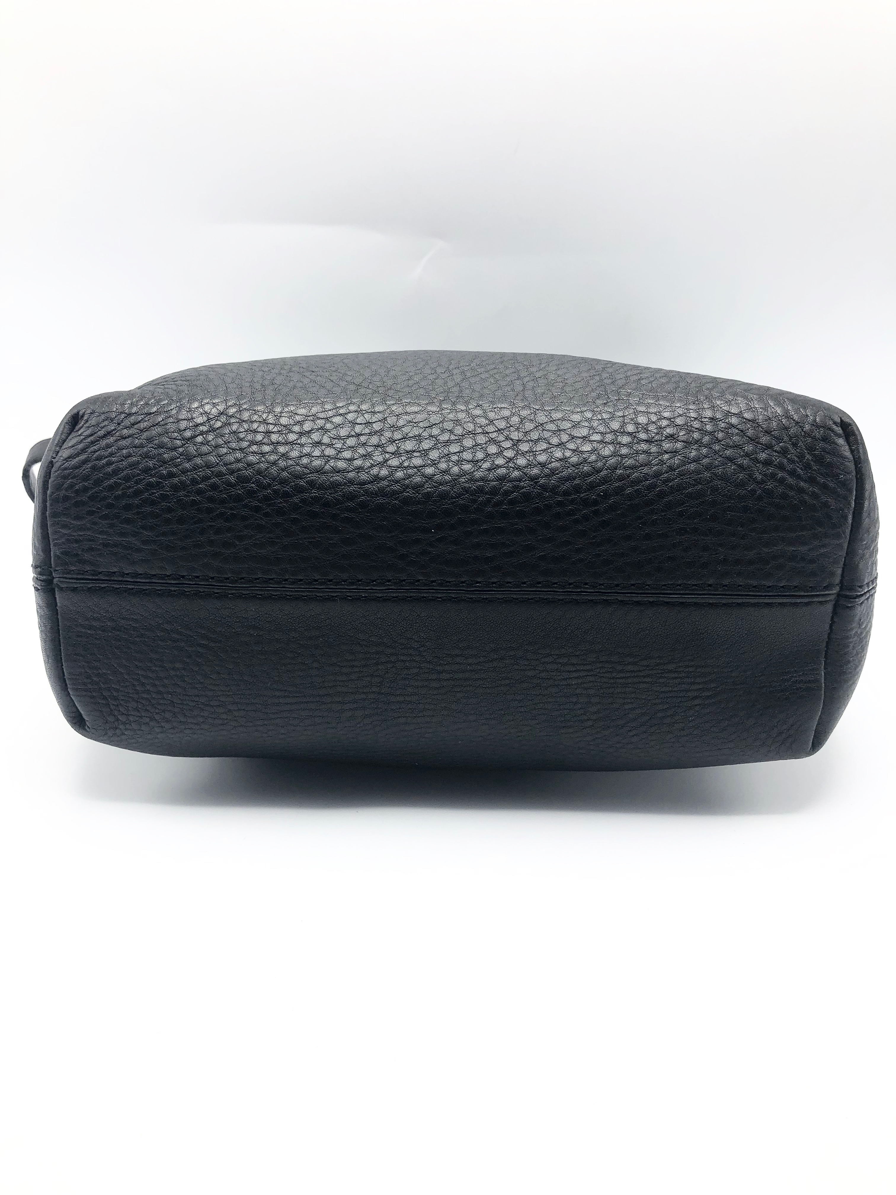 Cole Haan Black Pebbled Leather Hobo Crossbody Bag | Property Room