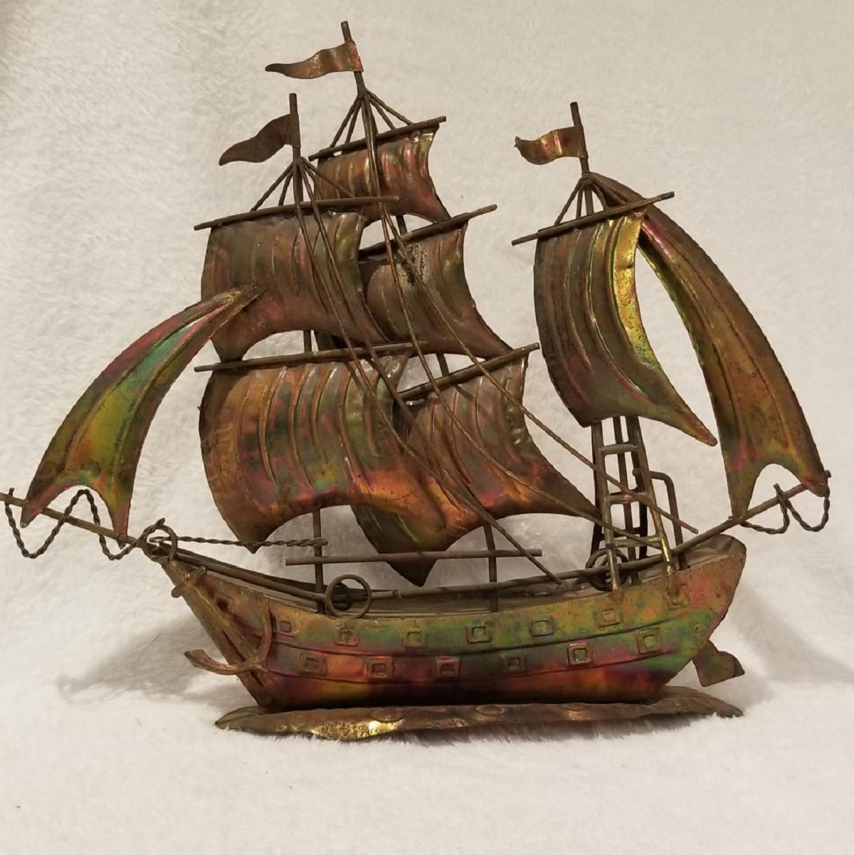 Vintage Copper Ship Sail Boat Model Mast Nautical Decor | Property Room