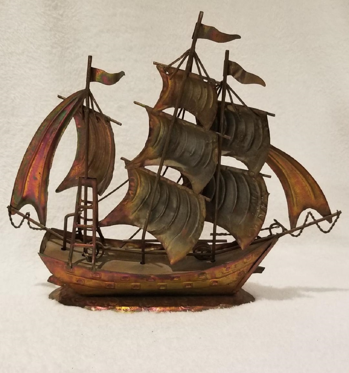 Vintage Copper Ship Sail Boat Model Mast Nautical Decor | Property Room