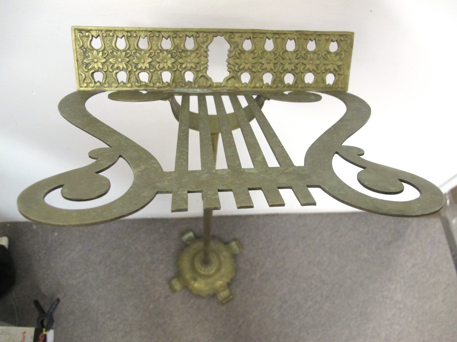 Vintage Music Stand in Solid Brass | Property Room