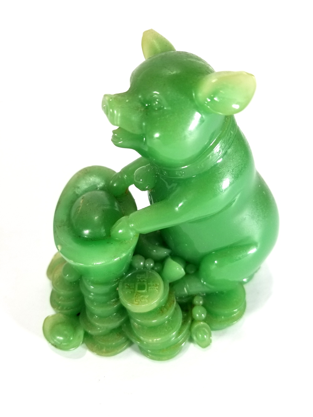 Hand Carved Jade Stone Pig Sculpture | Property Room
