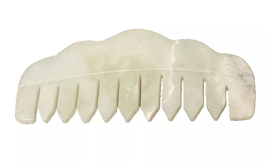 7 PCS Jade Stone Scalp Massager Comb Head Guasha Scraping Board SPA ...