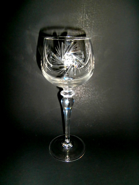 Four Vintage Pinwheel Lead Crystal Vine Pedestal Goblets | Property Room