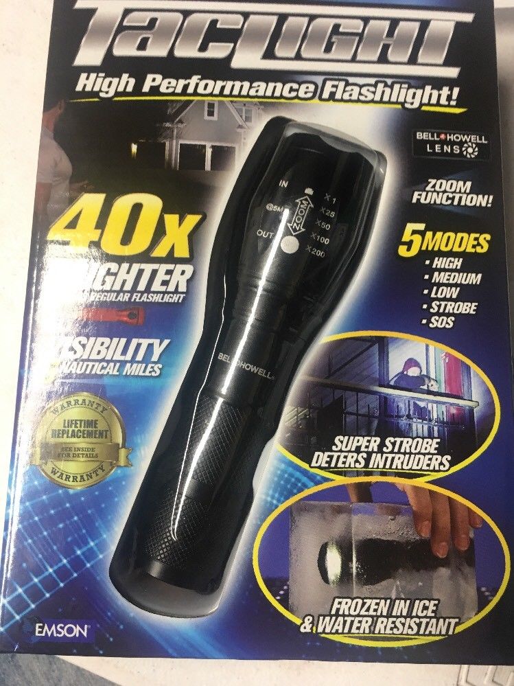 Bell & Howell Taclight High Performance Flashlight Zoom Function Water ...