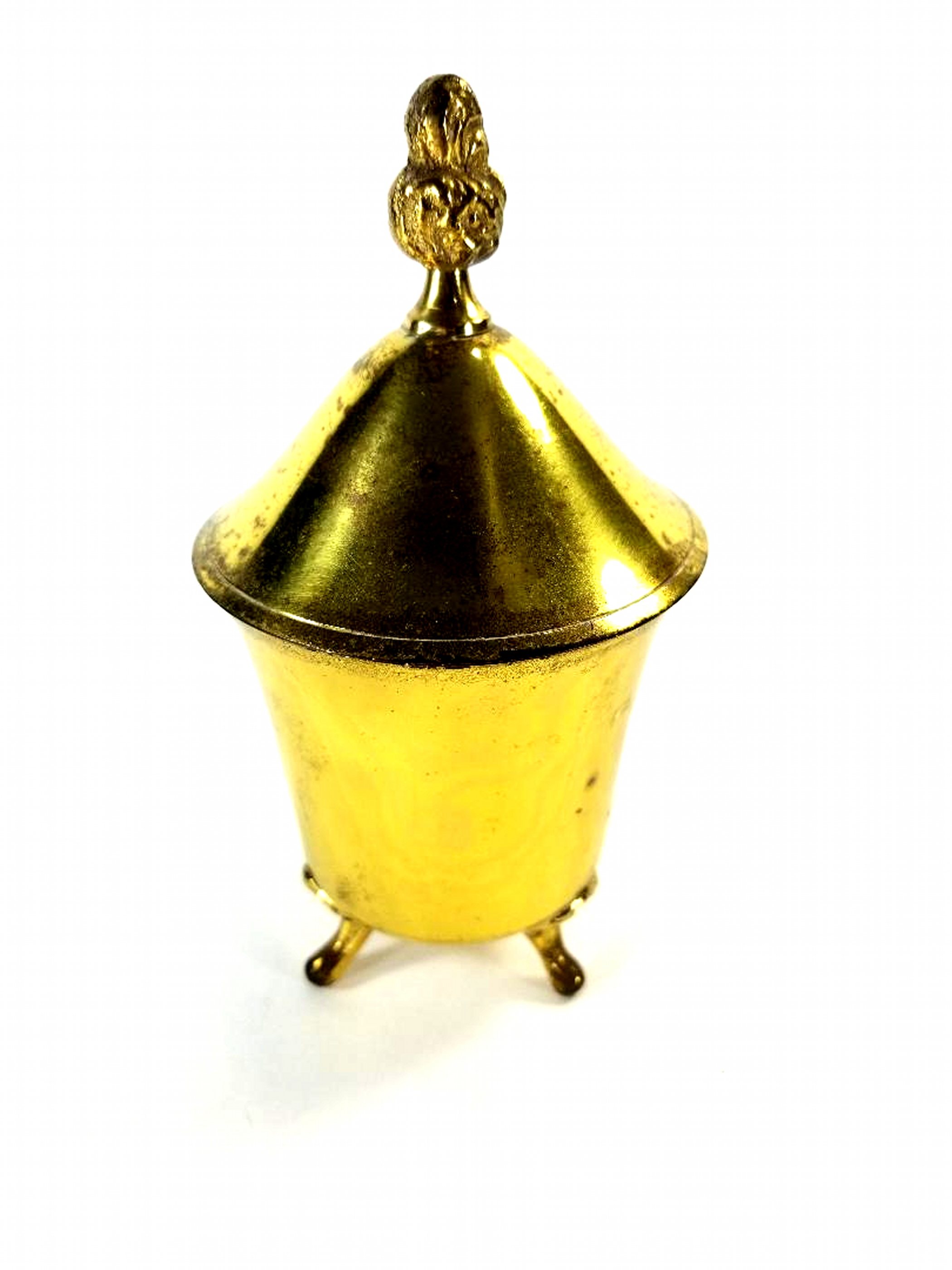 Vintage Footed Brass Trinket Box With Lid | Property Room