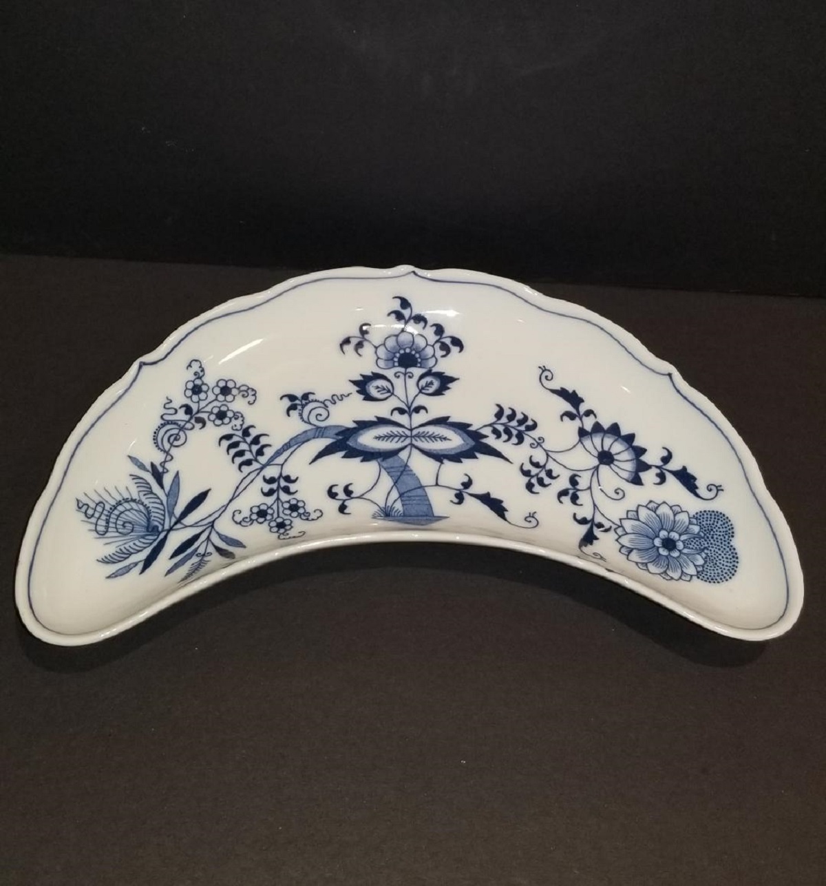 VTG Blue Danube Crescent Relish Plate - Made in Japan | Property Room