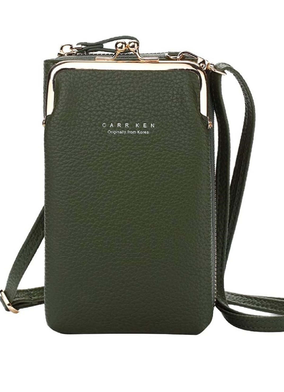 Green PU Leather Cellphone Purse Small Travel Crossbody | Property Room