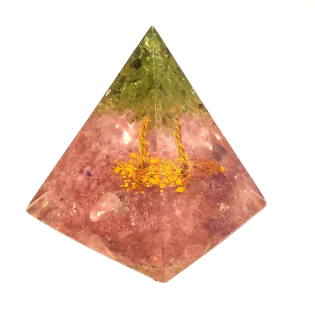 3" Orgonite Pyramid Chakra Crystal Resin Quartz Orgone Energy Reiki ...