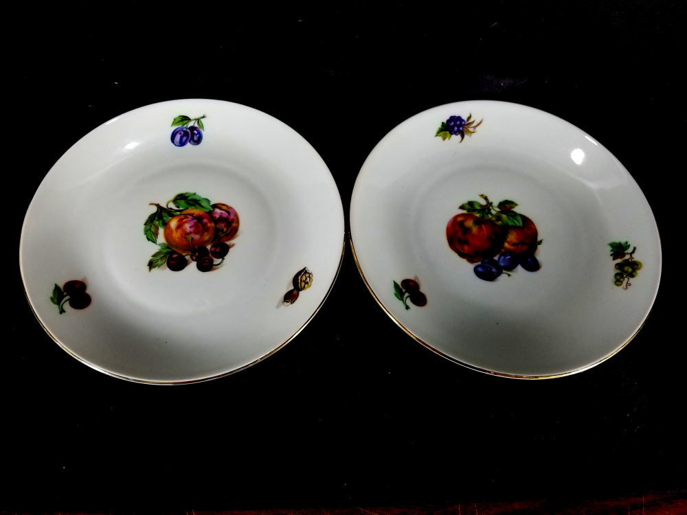 Two German Kahla Plates Hand Painted Fruit | Property Room