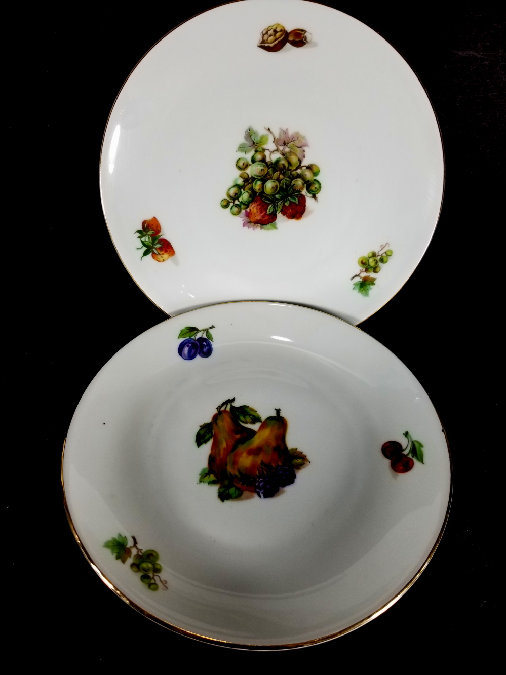Two Kahla German Plates Hand Painted Fruit | Property Room