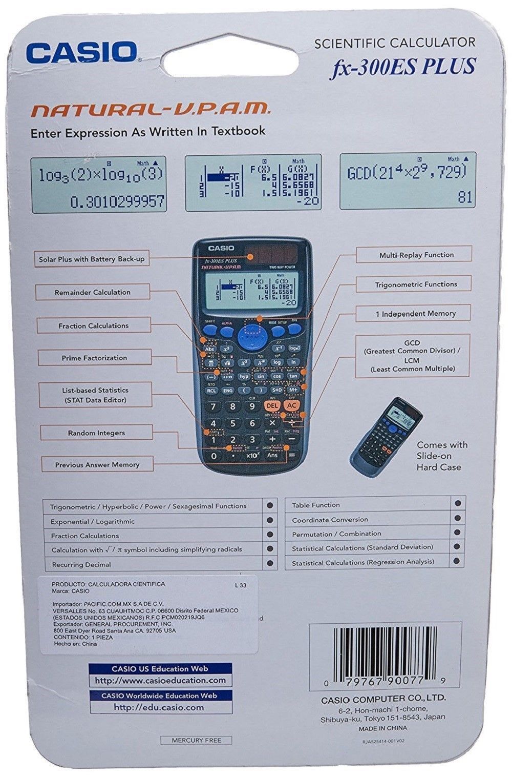 Casio fx-300ES PLUS Scientific Calculator Blue, NEW | Property Room